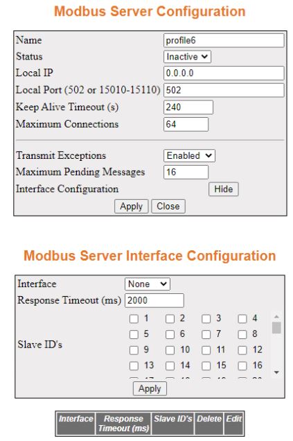 Serial Profile Configuration
